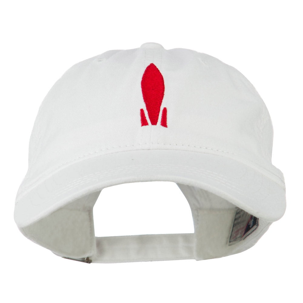 Image of Rocket Embroidered Washed Cap - White OSFM - Walmart.com