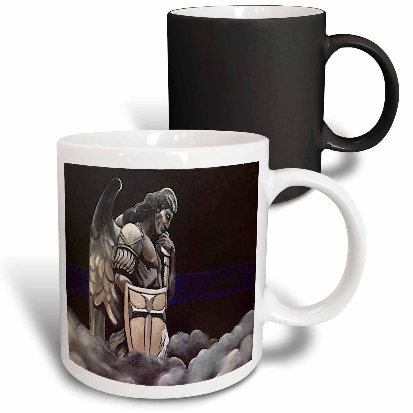 Image of Saint Michael with Thin Blue Line 11oz Magic Transforming Mug ...