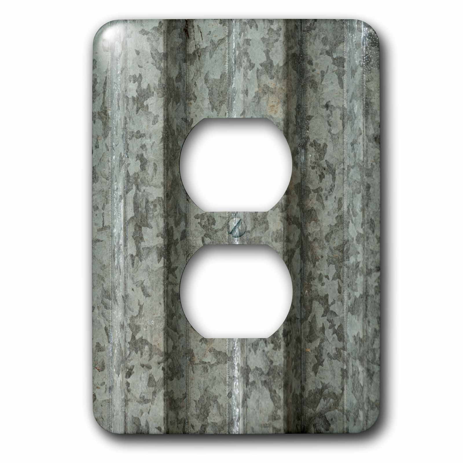 Image of corrugated metal surface of grey color spotted texture 2 plug ...