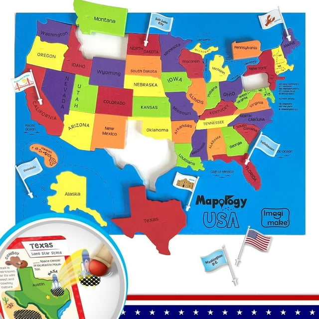Imagimake Mapology The United States Map Puzzles with Flash Cards ...