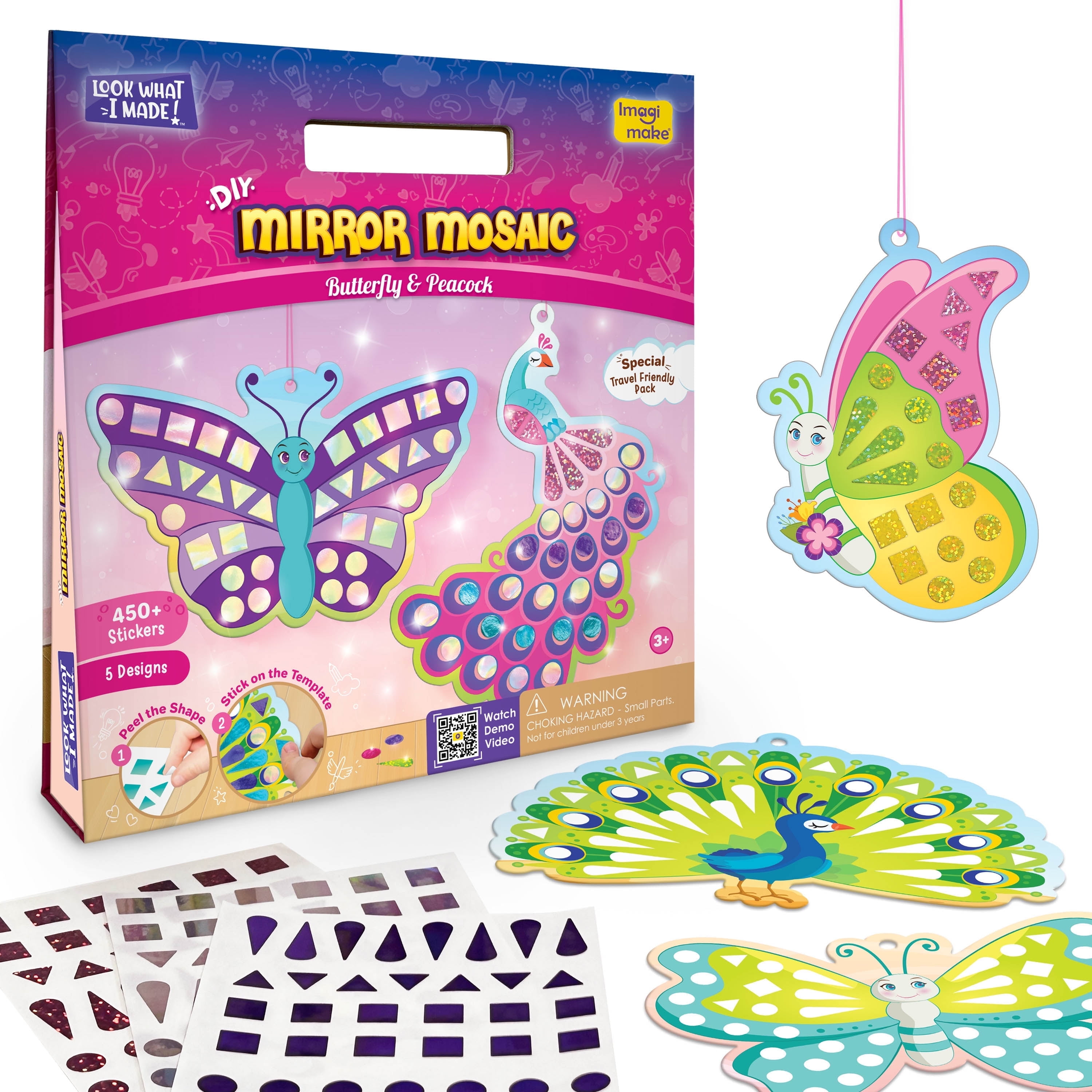 Imagimake Mirror Mosaic Butterfly & Peacock Kids Art Set | DIY Craft ...