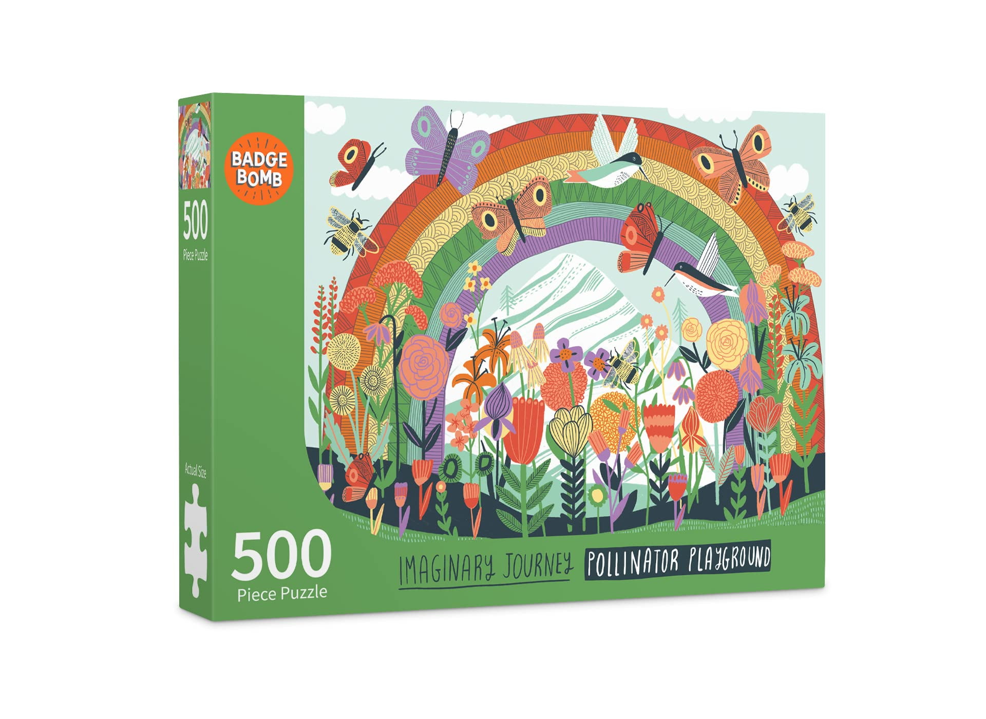 Imaginary Journey Pollinator Playground 500 Piece Puzzle by BADGE BOMB ...