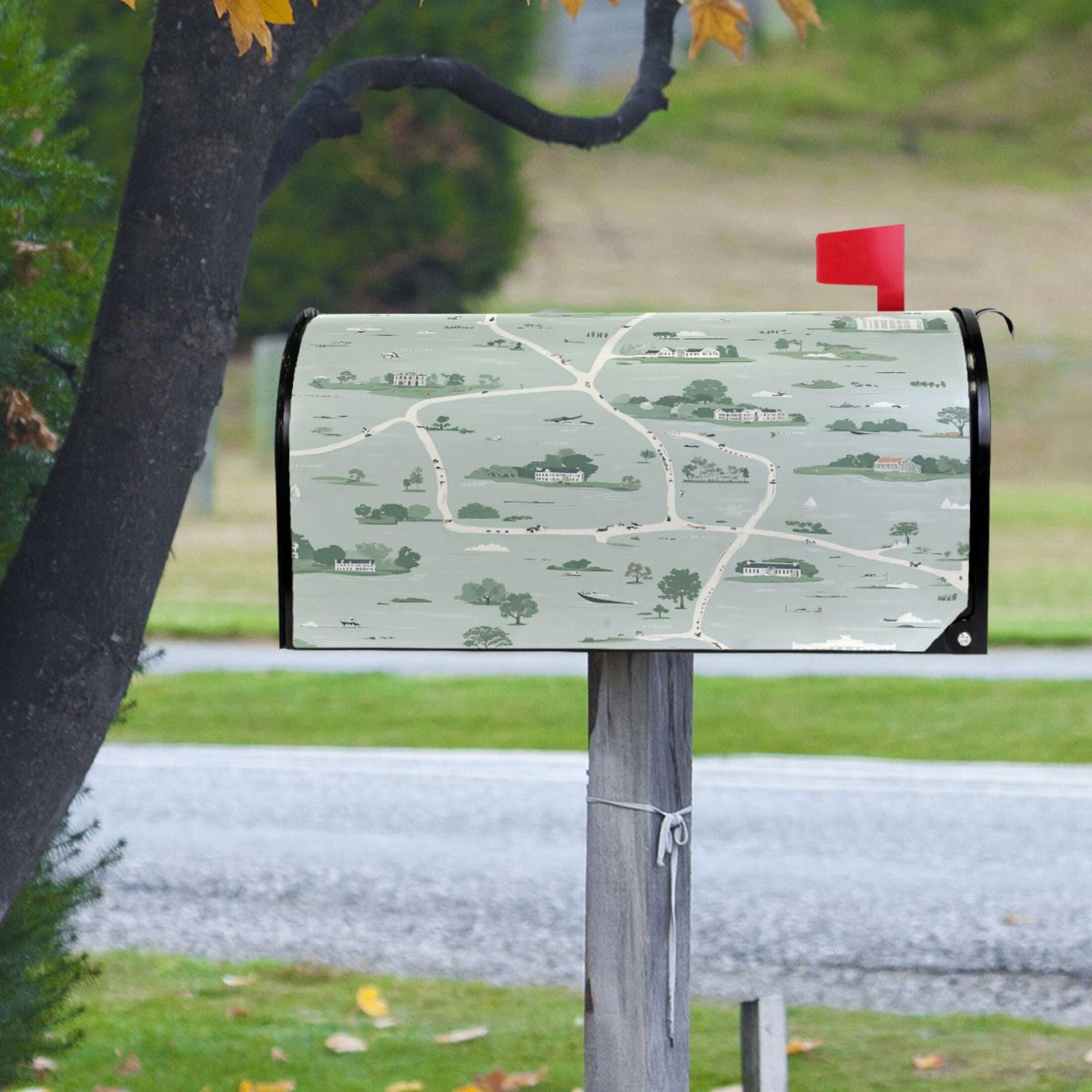 Imaginary Town Magnetic PVC Mailbox Cover, 20.7" x 18" Standard ...