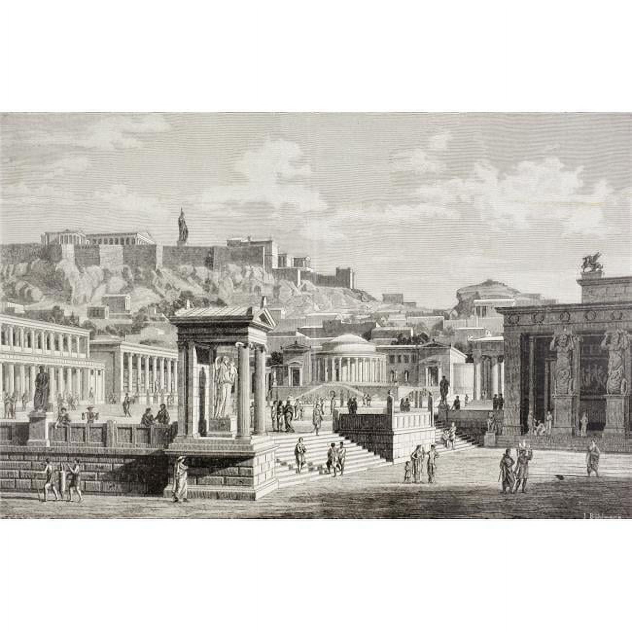 Imaginary View of The Market Place of Agora in Athens Ancient Greece ...