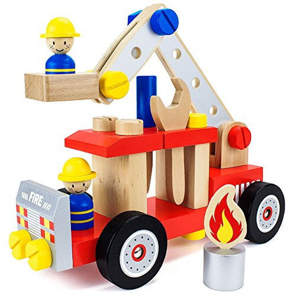 Imagination Generation DIY Fire Engine | Wooden STEM Building Playset ...