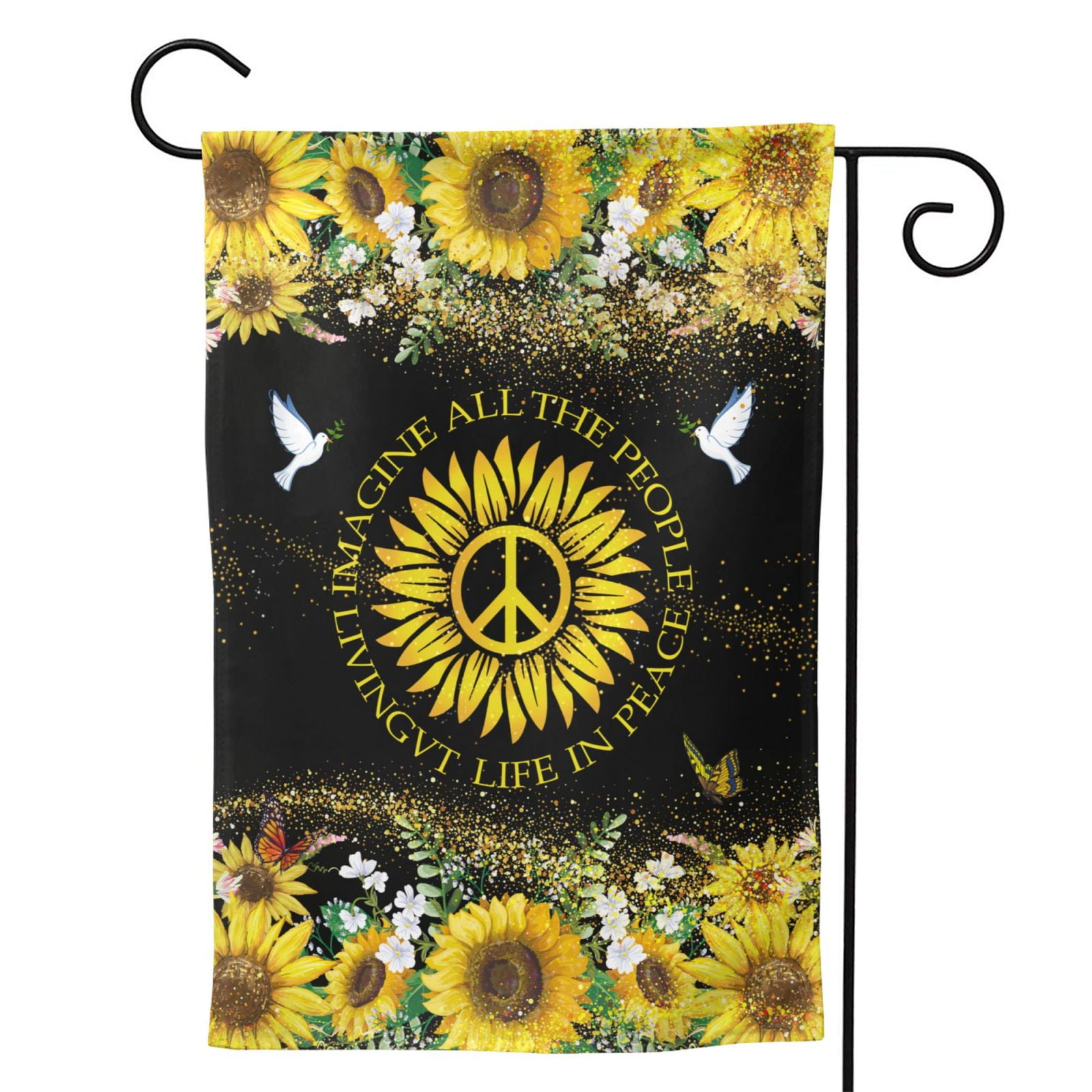 Imagine All The People Living Life In Peace Garden Flag 12.5"X18 ...