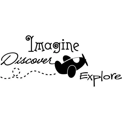Imagine Discover Explore Wall Decal Words Lettering Quote Nursery Kids ...