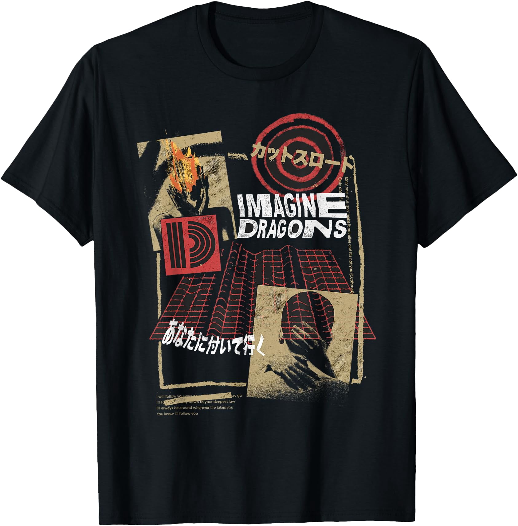 Imagine Dragons Exclusive Japanese Collage T-Shirt,Light Blue color ...