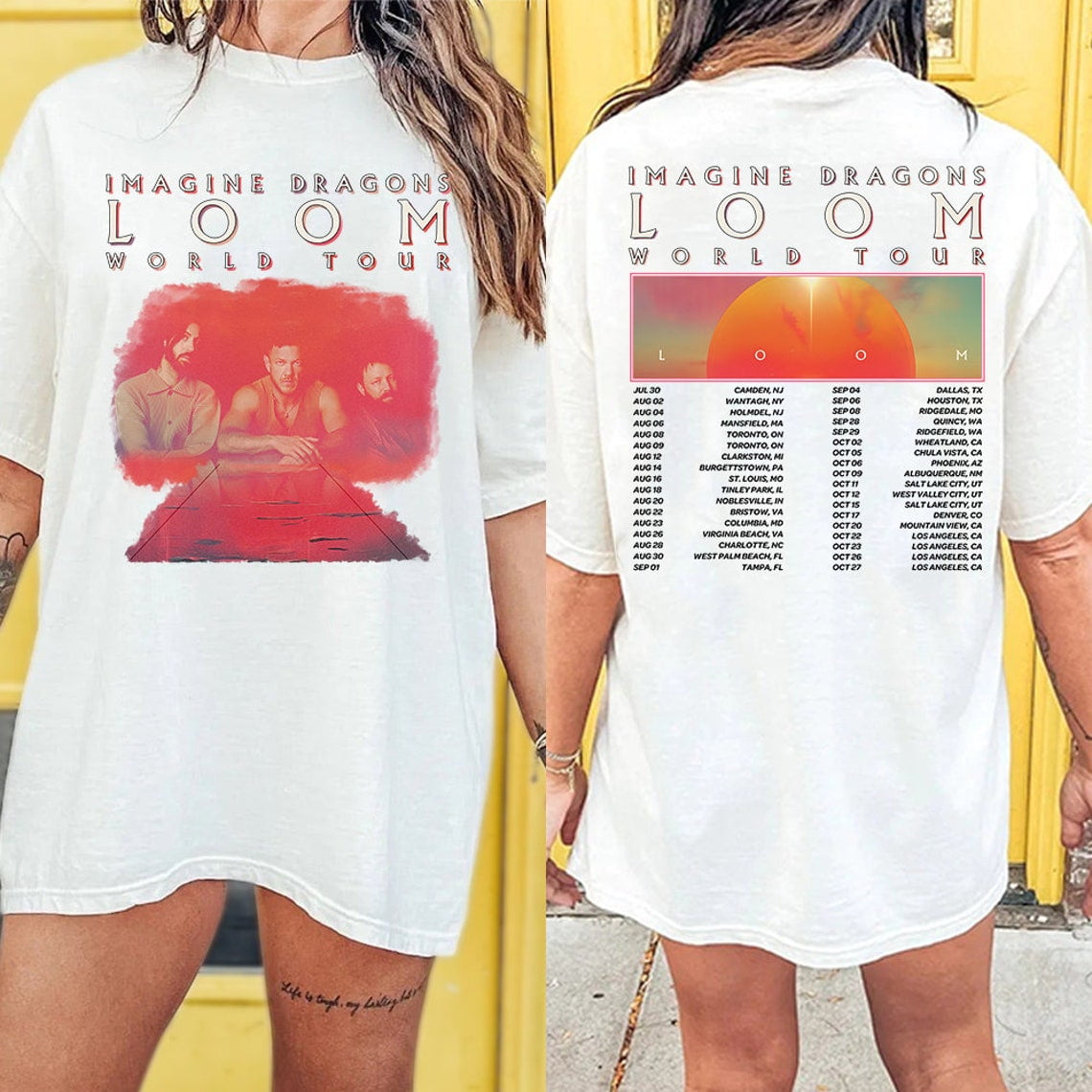 Imagine Dragons Tour Music 2 Sides Shirt Imagine Dragons Loom World ...