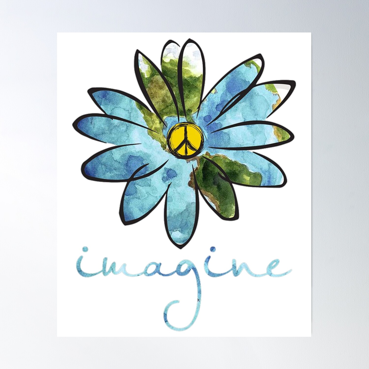 Imagine Flower Poster Wall Art, Modern Wall Decor, 8x12 UNFRAMED ...