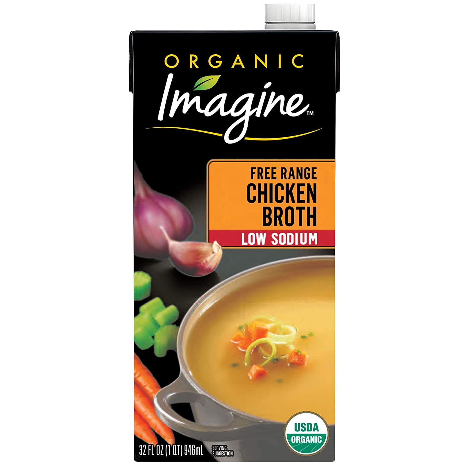 Imagine Foods Organic Low Sodium Free Range Chicken Broth 32 fl oz Pack ...