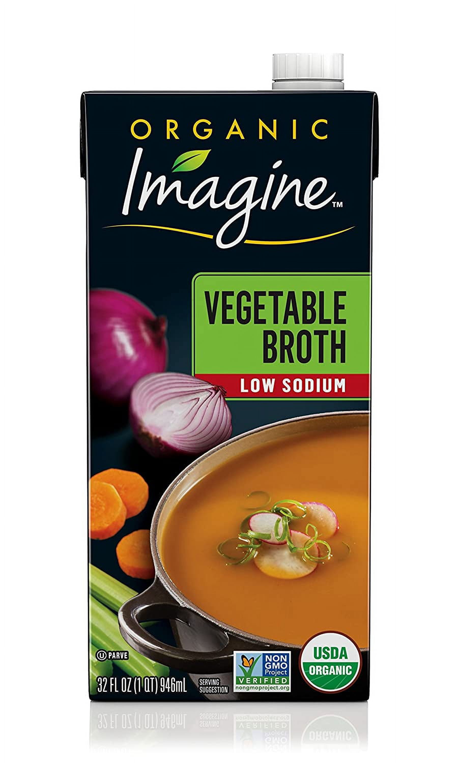 Imagine Foods Organic Low Sodium Vegetable Broth 32 fl oz Pack of 4 ...
