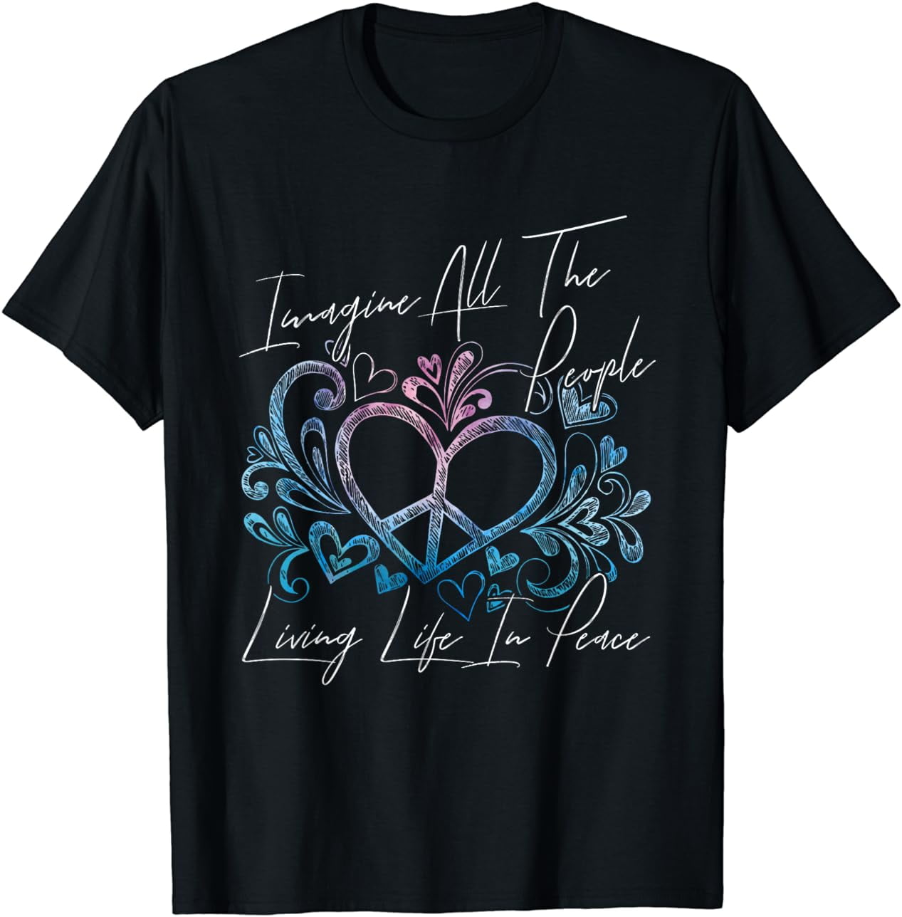 Imagine Hippie People Living Life in Peace and Love T-Shirt - Walmart.com