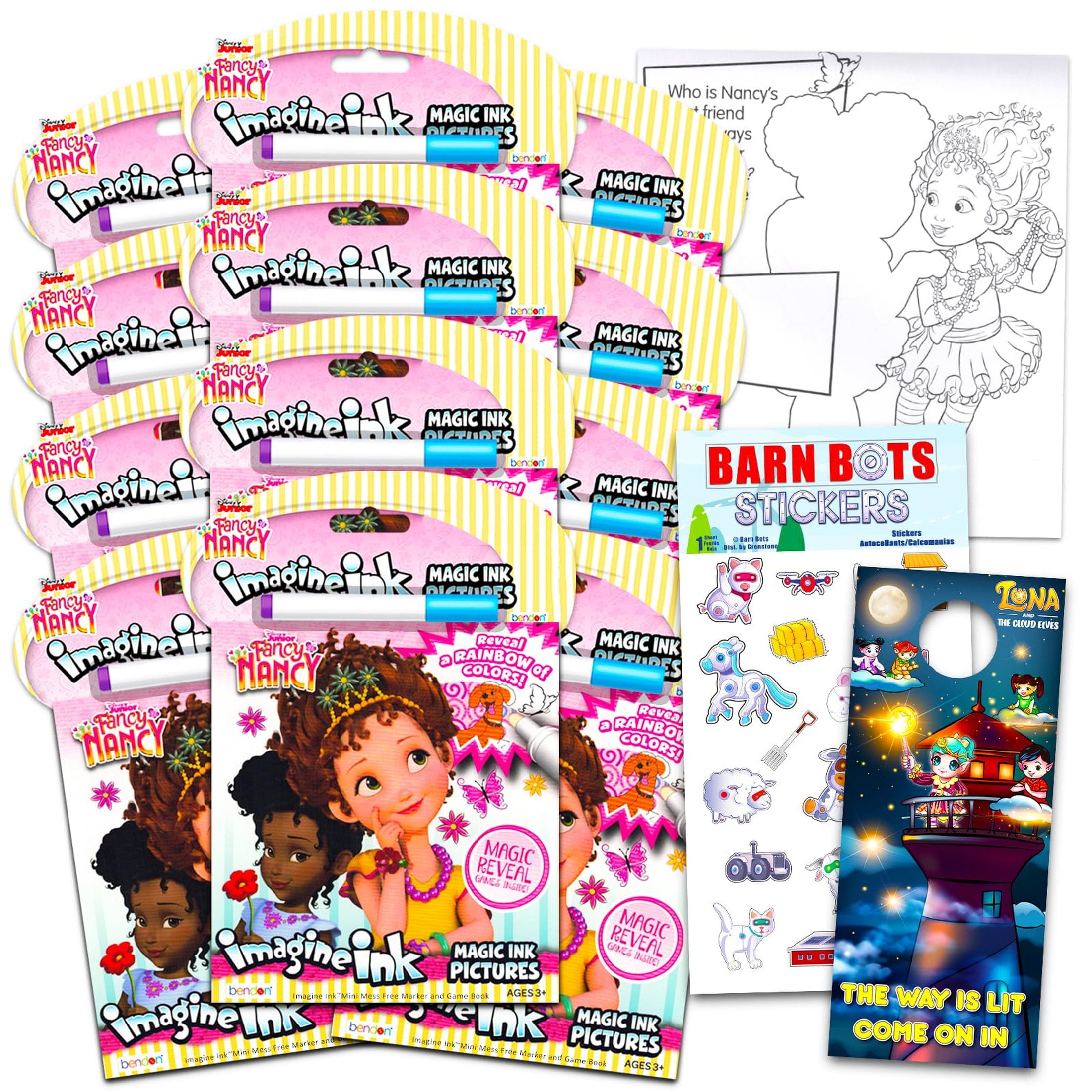 Imagine Ink Barn Bots Coloring Book Set - 12 Pack Kids No-Mess Books ...