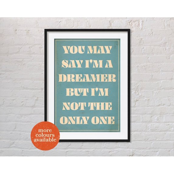 Imagine, John Lennon Song Lyrics, Rock n Roll Music, Indie Room Decor ...
