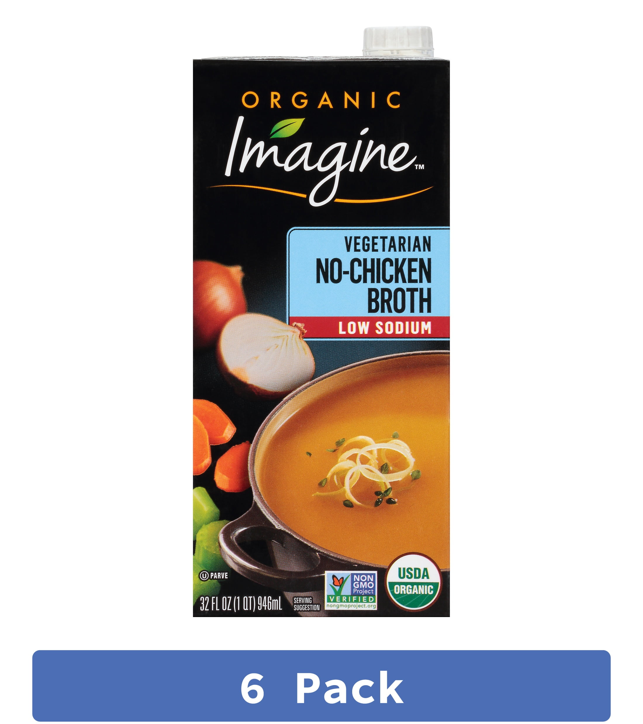 Imagine No Chicken Vegetable Broth 32 oz (Pack Of 6) - Walmart.com