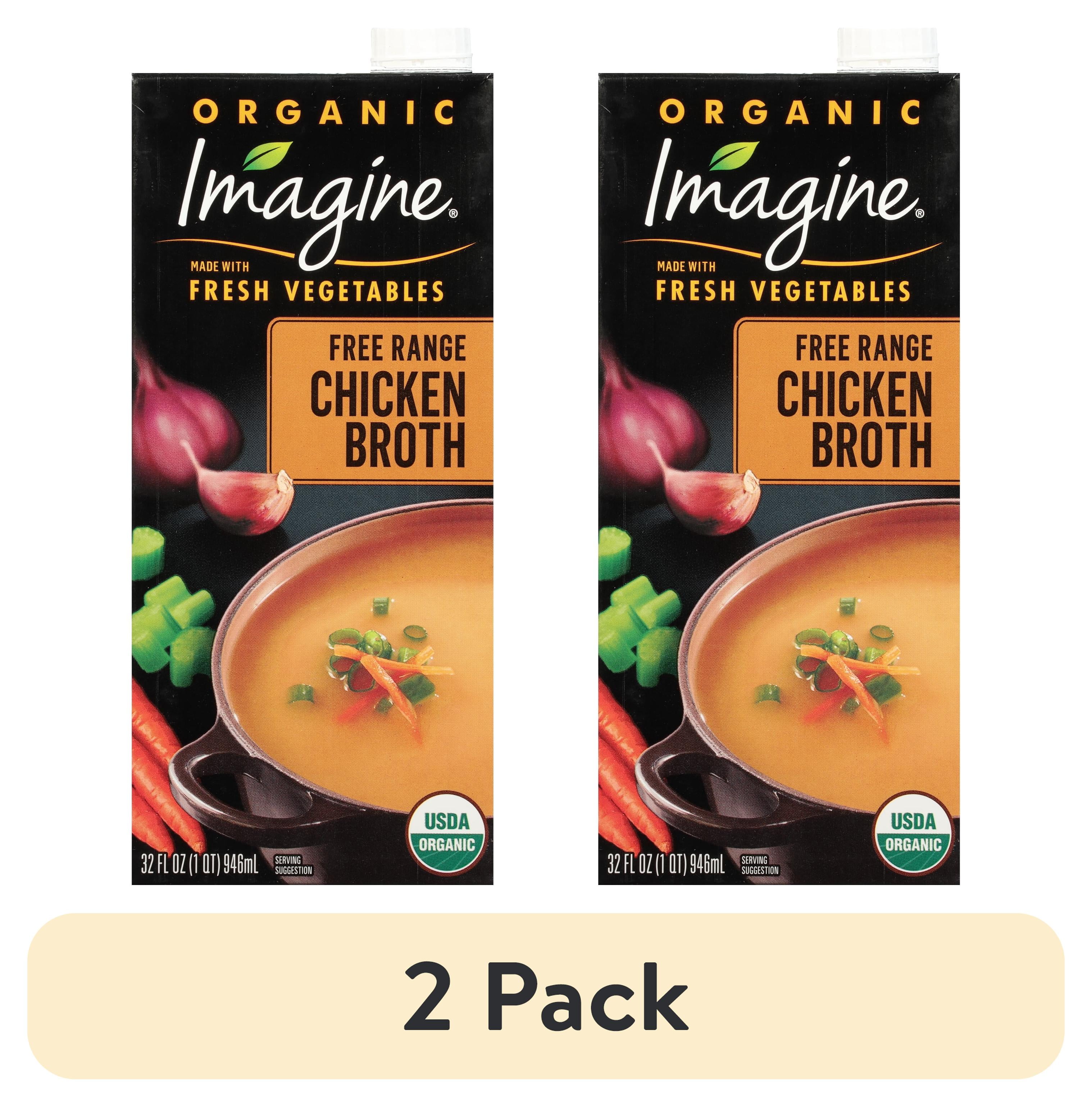 (2 pack) Imagine Organic Gluten-Free Free Range Chicken Broth, 32 fl oz ...