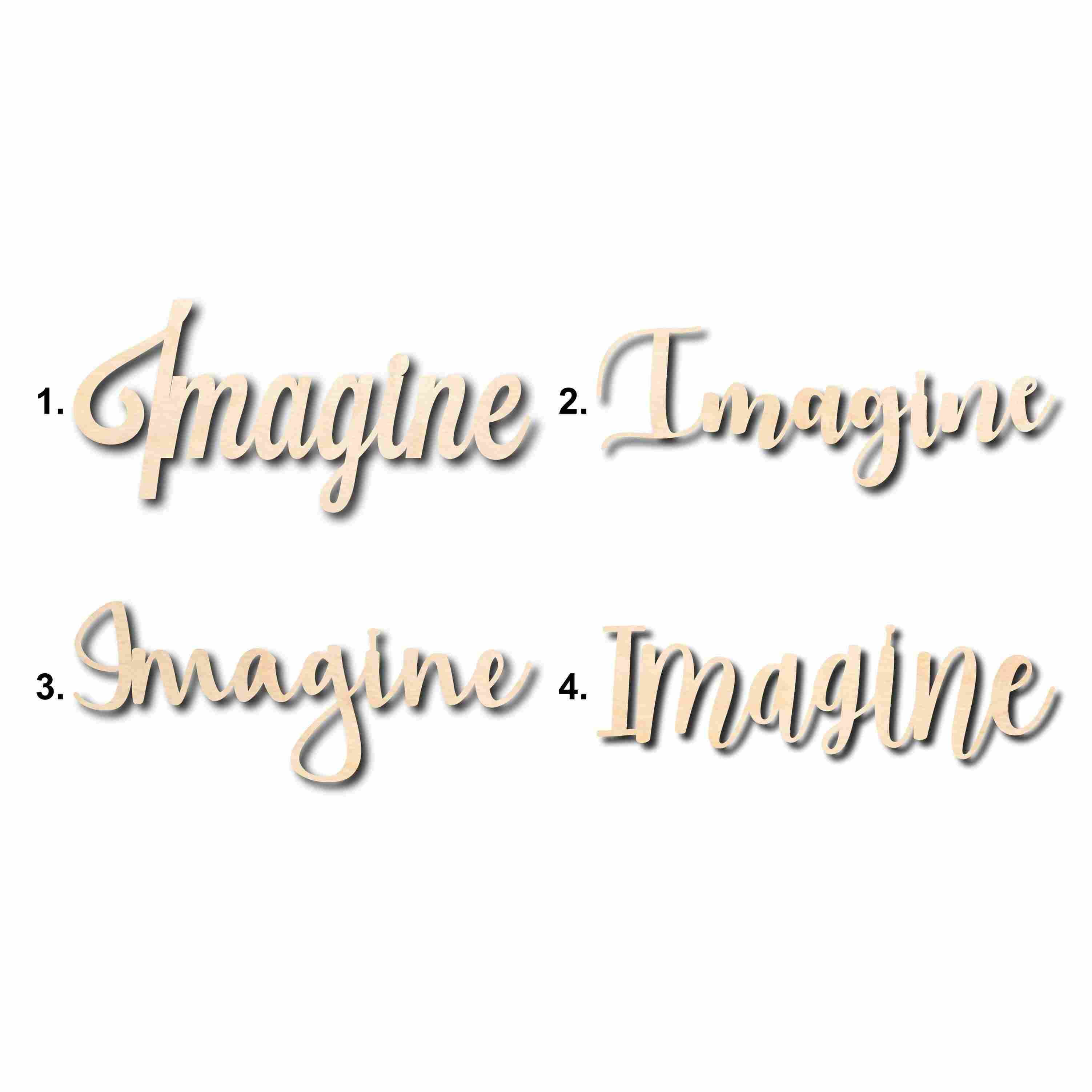 Imagine Sign Unfinished Wood Cutout Home Decor DIY Option 3- 36" Wide ...