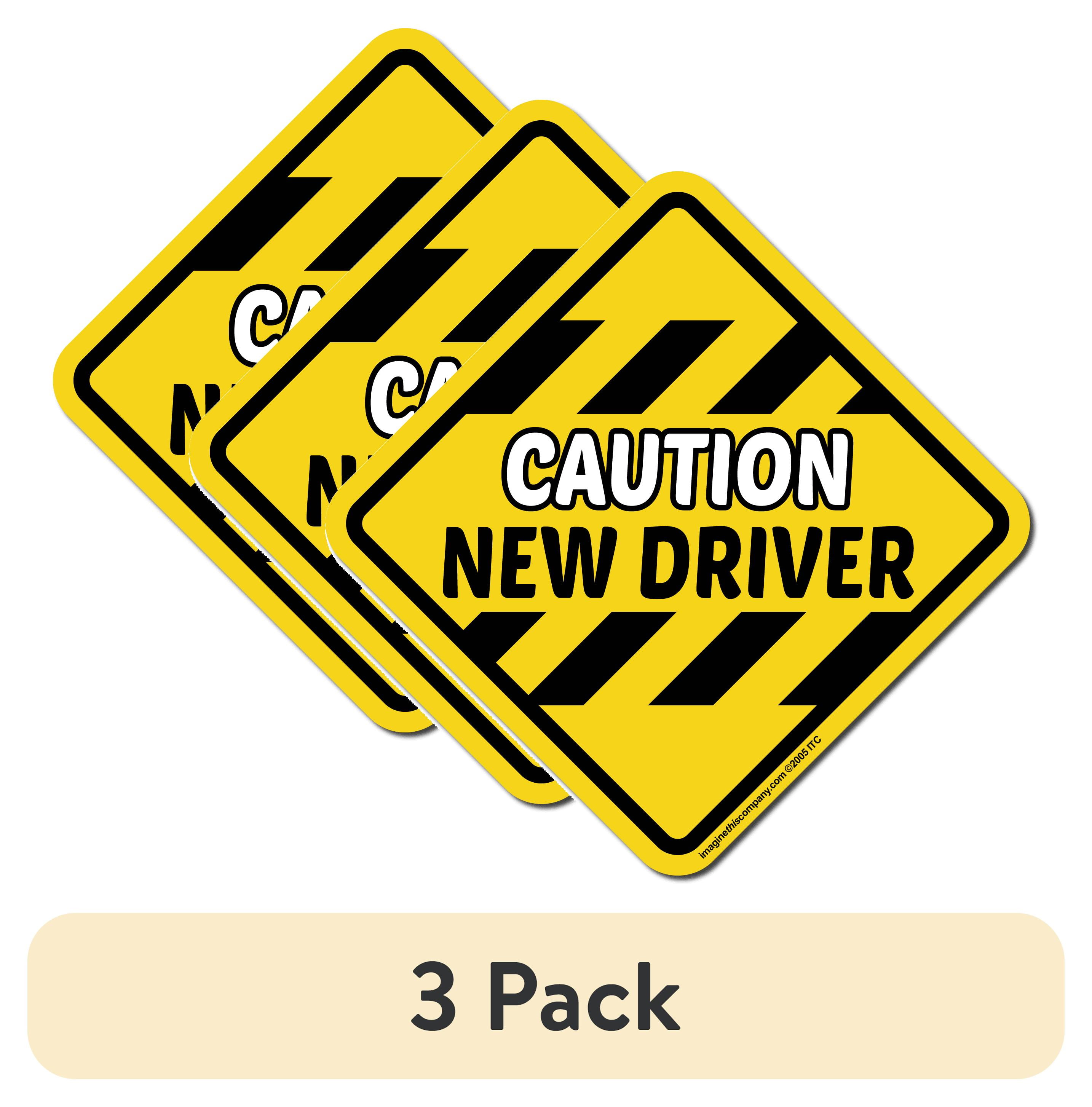 (3 pack) Imagine This Caution New Driver Removable and Reusable Yellow ...