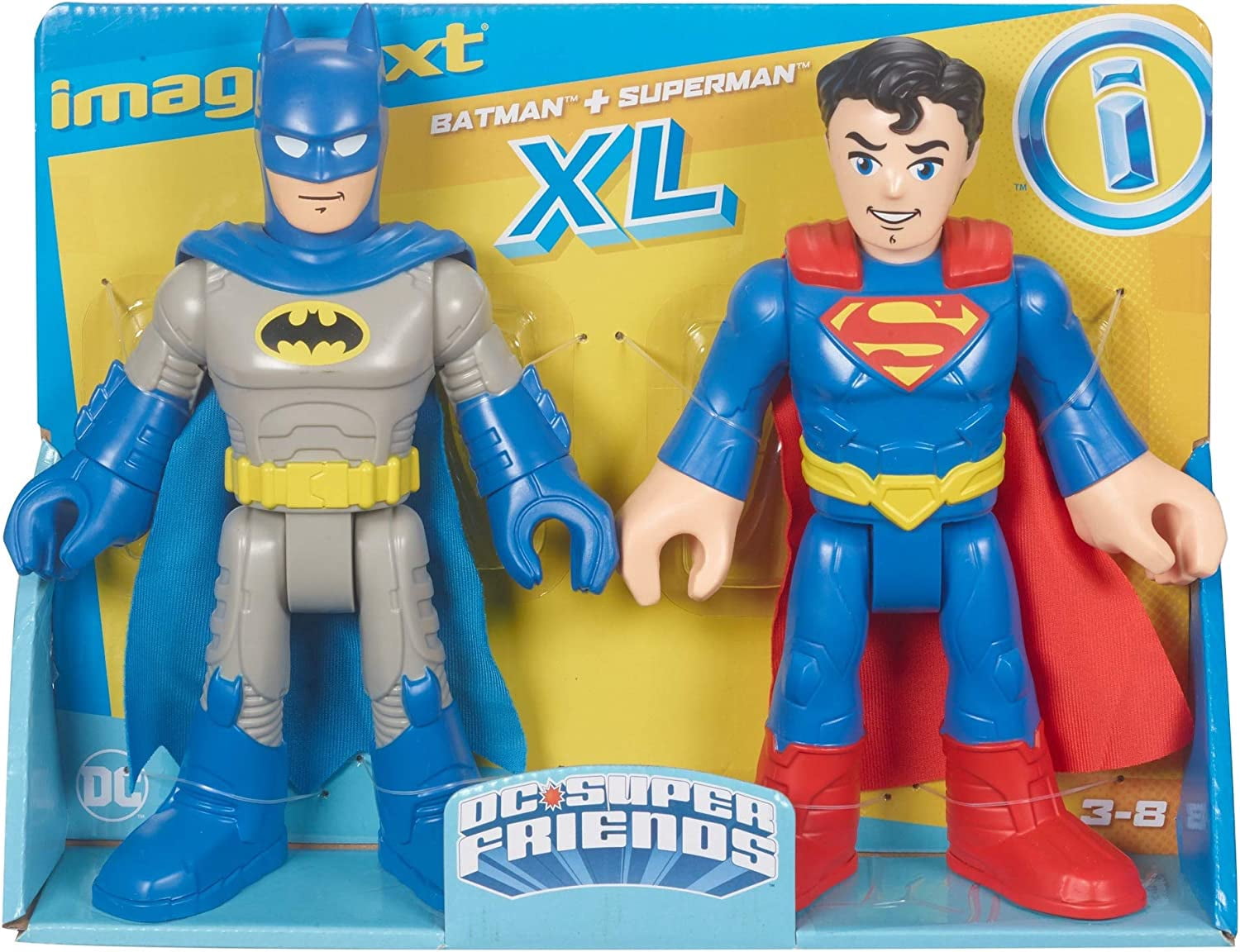 Imaginext DC Super Friends Batman + Superman XL Action Figure Set,2 ...