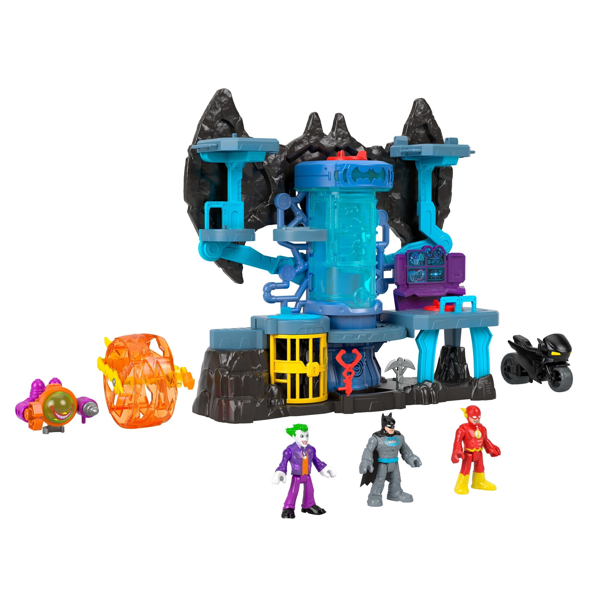 Imaginext DC Super Friends Batman The Joker & The Flash Playset Batcave ...