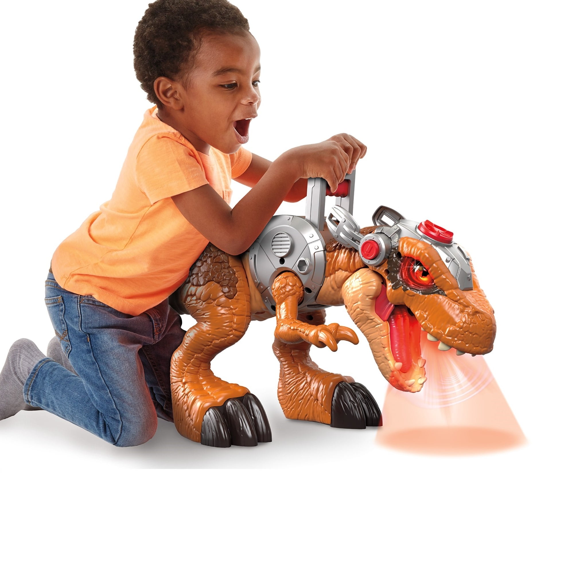 Imaginext Jurassic World MEGA T-Rex Dinosaur with Chomp Action, Lights ...
