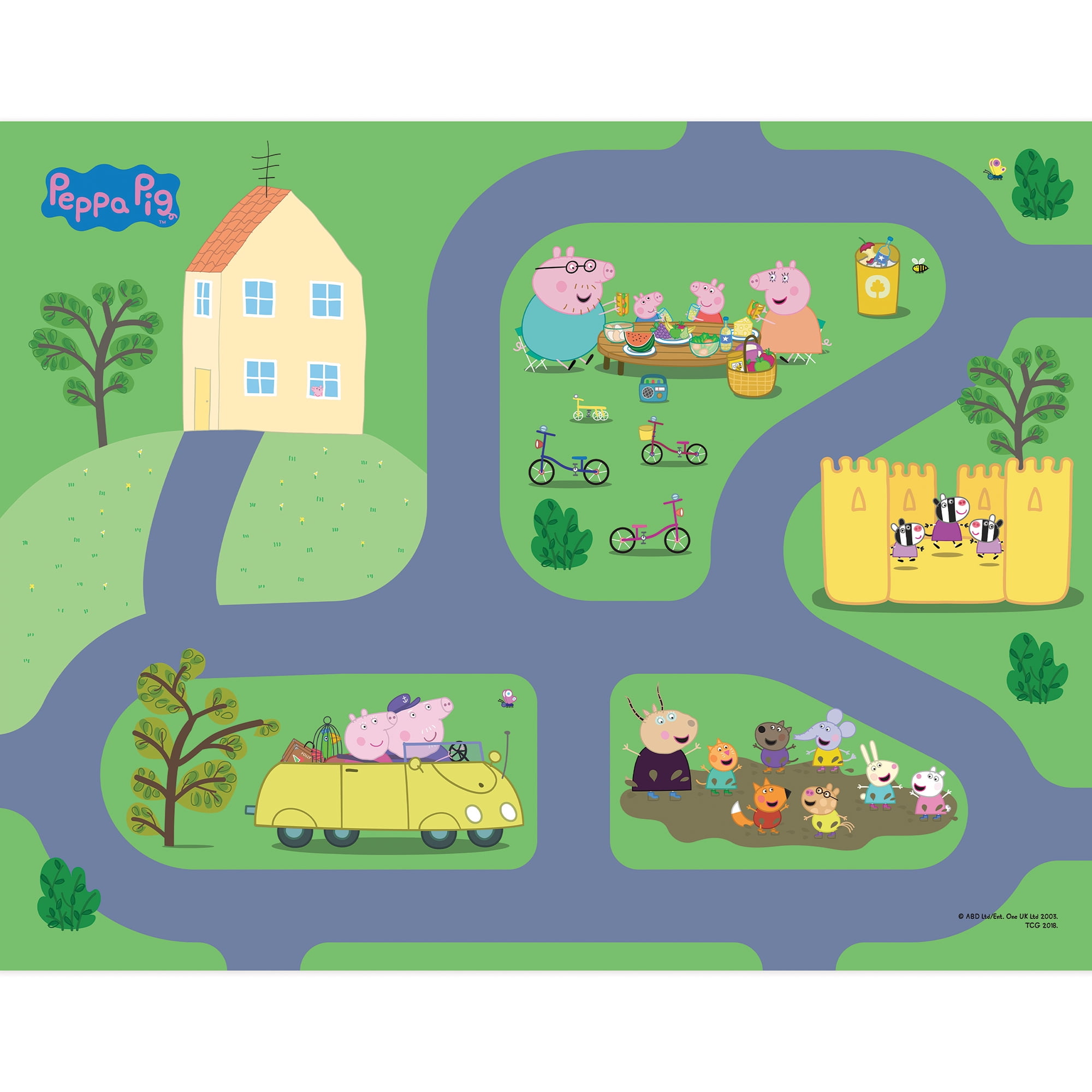 Imaginmat: Deluxe - Peppa Pig - Floor Playmat & Toy Car, 30.5 x 20.5 ...