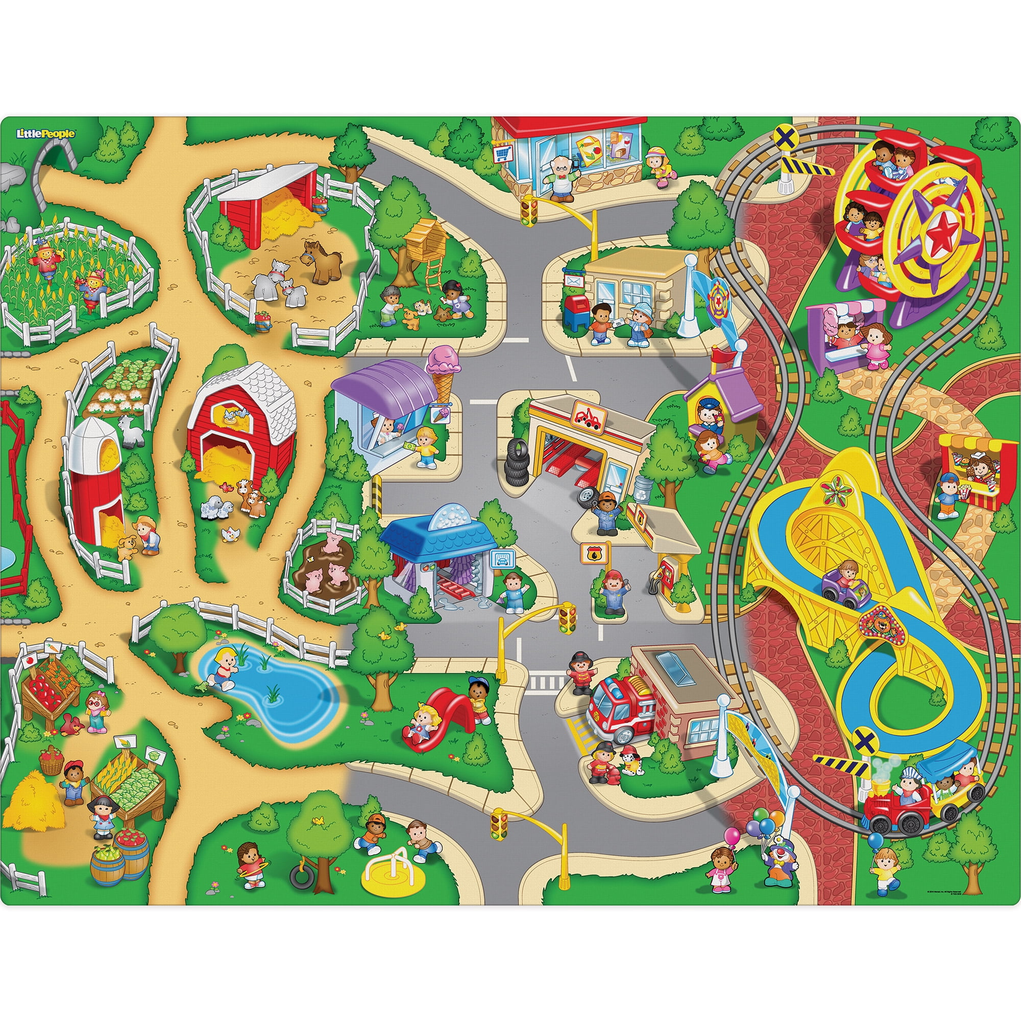 Imaginmat: Jumbo - Fisher Price - Floor Playmat & 2 Toy Cars, 47 x 61 ...