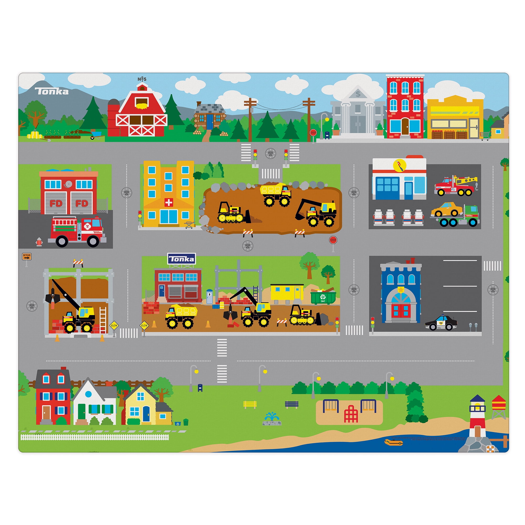 Imaginmat: Jumbo - Tonka - Floor Playmat & 2 Toy Cars, 47 x 61", 2 ...