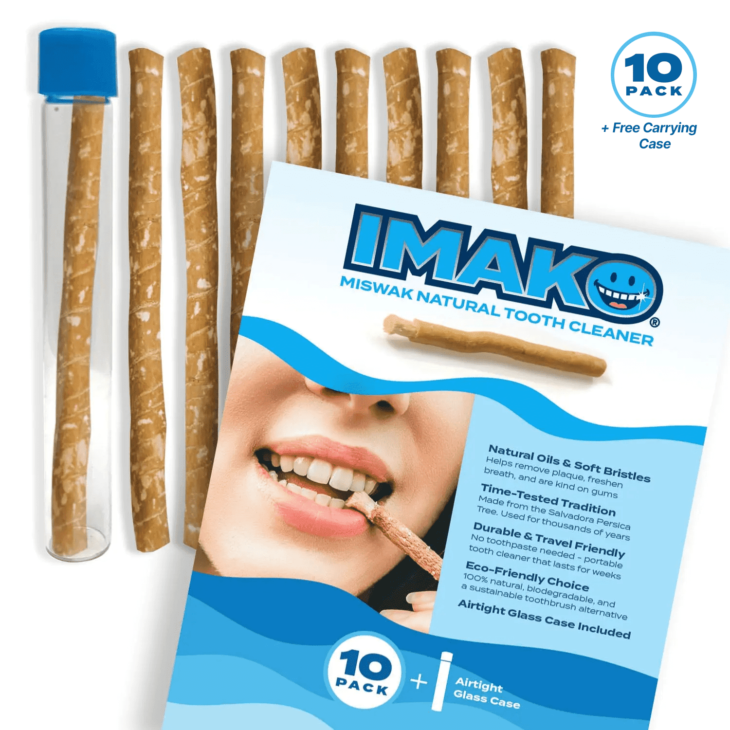 Imako Premium Miswak Toothbrush Sticks - Individually Vacuum Sealed ...