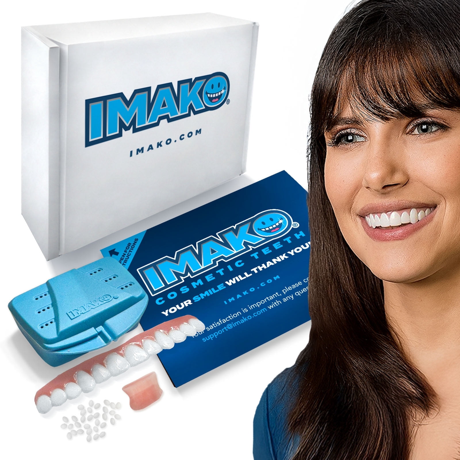 Imako Cosmetic Teeth Kit, Fake Veneers, Bleached White, Large Size, DIY ...