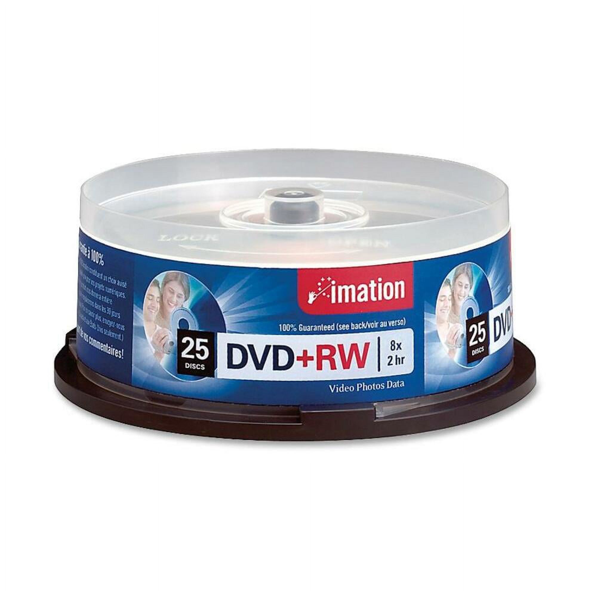 Imation DVD Rewritable Media, DVD+RW, 8x, 4.70 GB, 25 Pack Spindle ...