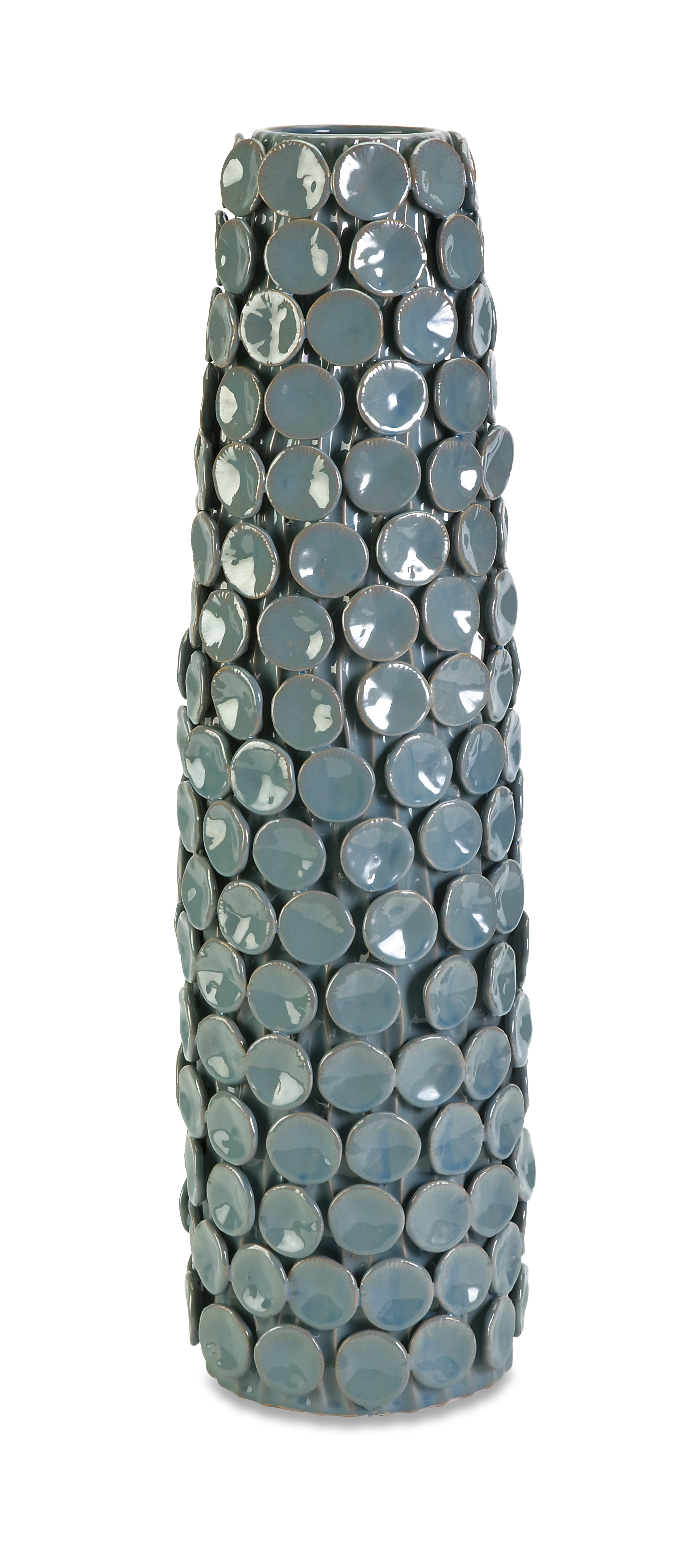 Imax 87500 Aegean Tall Ceramic Texture Blue Finish Vase Decor 23" x 16 ...