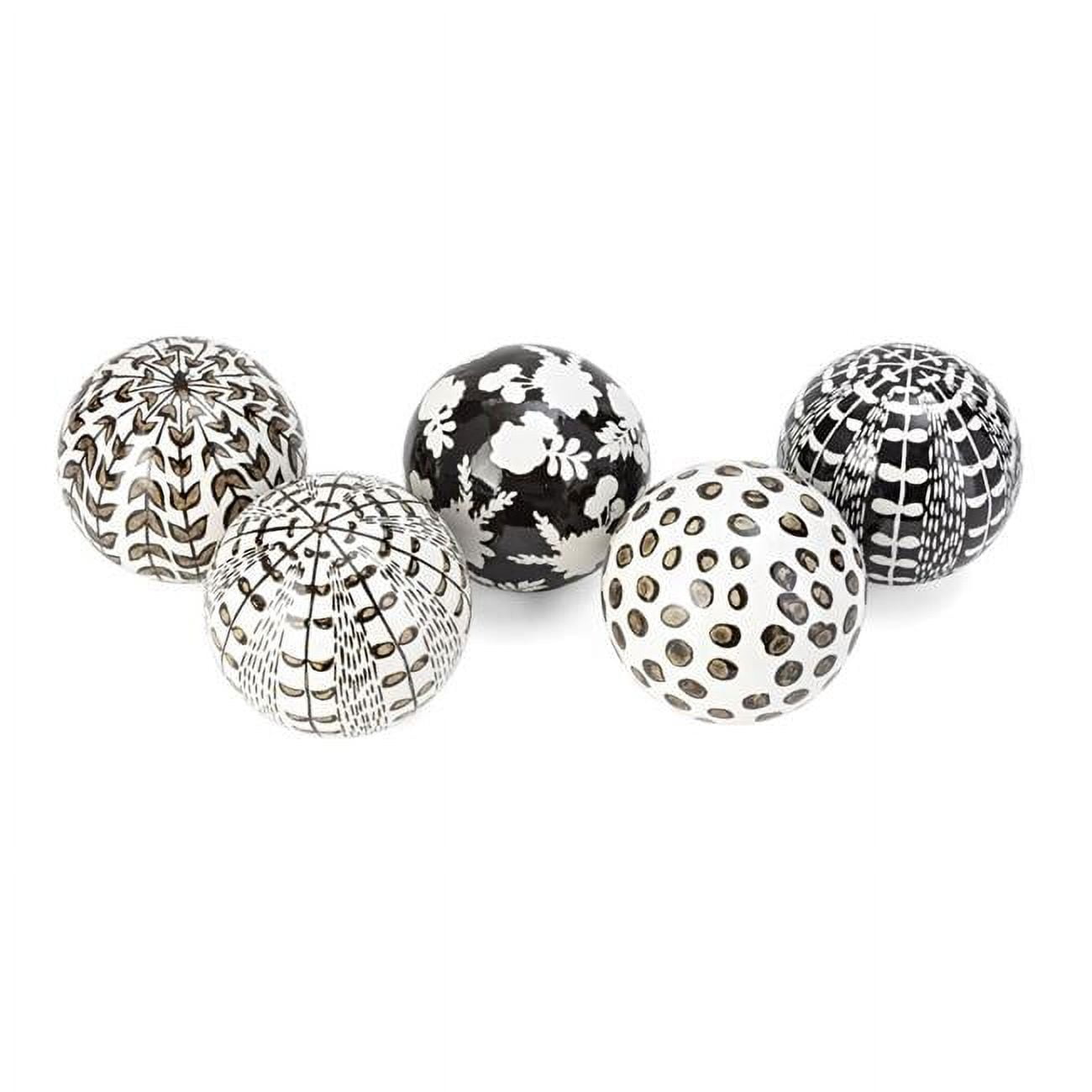 Imax A0598471 Salton Black & White Deco Balls - Set of 5 - Walmart.com