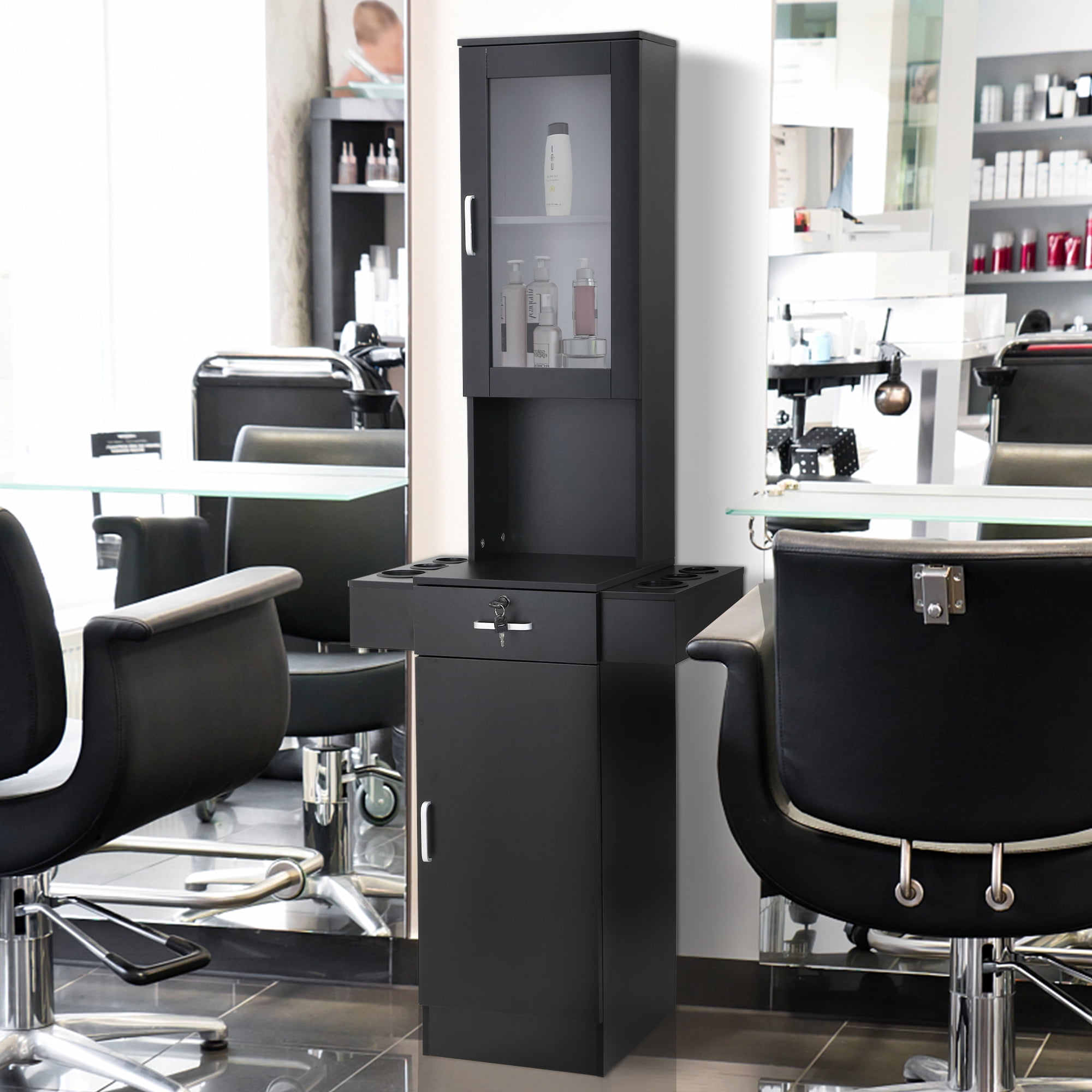 Imerelez 67 inch Classic Barber Station, Salon Station with Locking ...