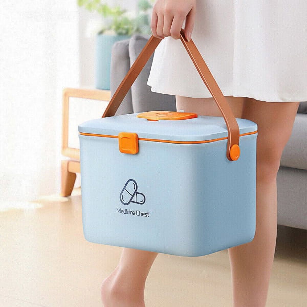 Imerelez Family First Aid Kit, Double-Layer Medicine Storage Box For ...