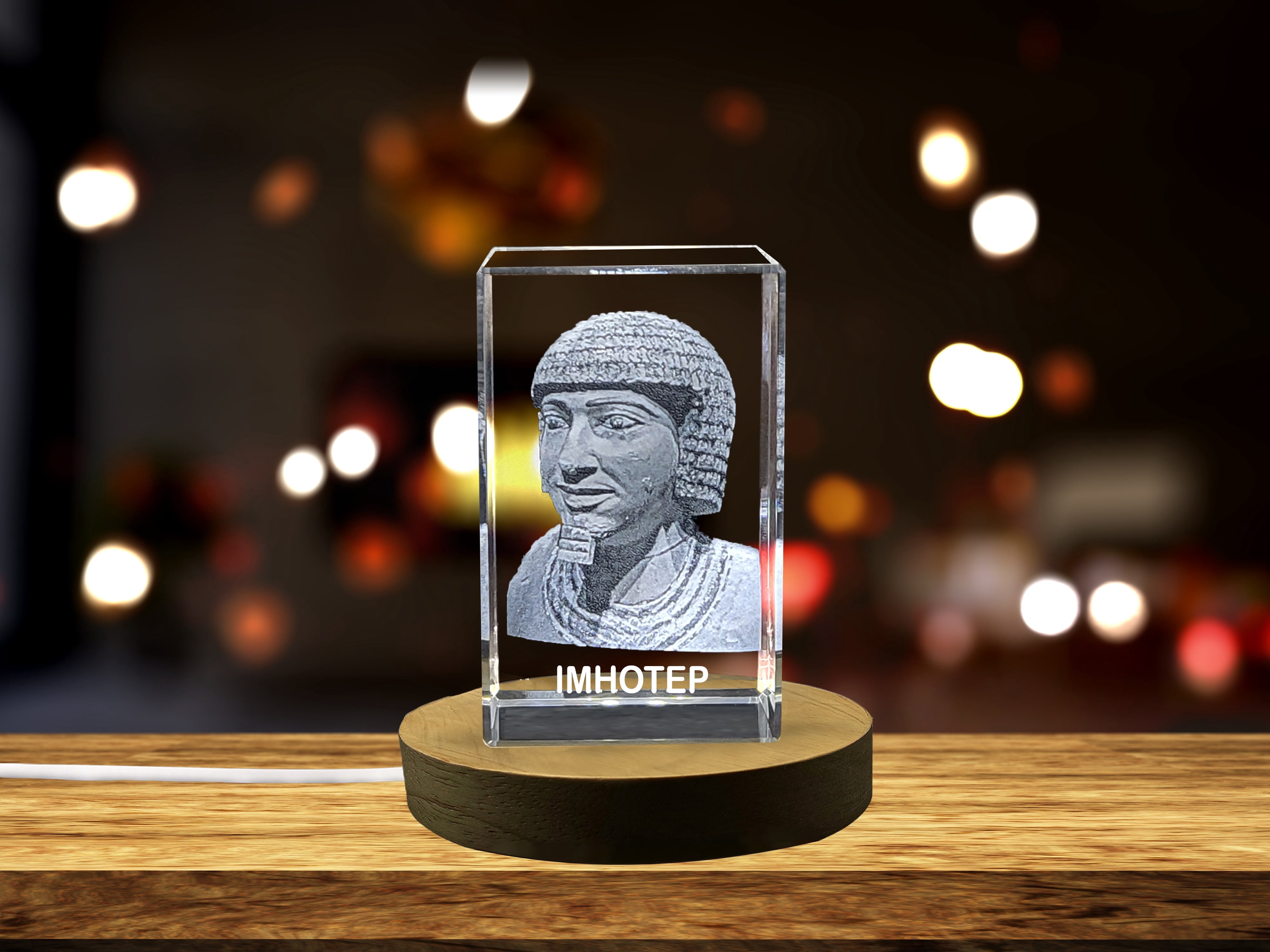 Imhotep Egyptian 3D Engraved Crystal | Honoring the Architect and ...