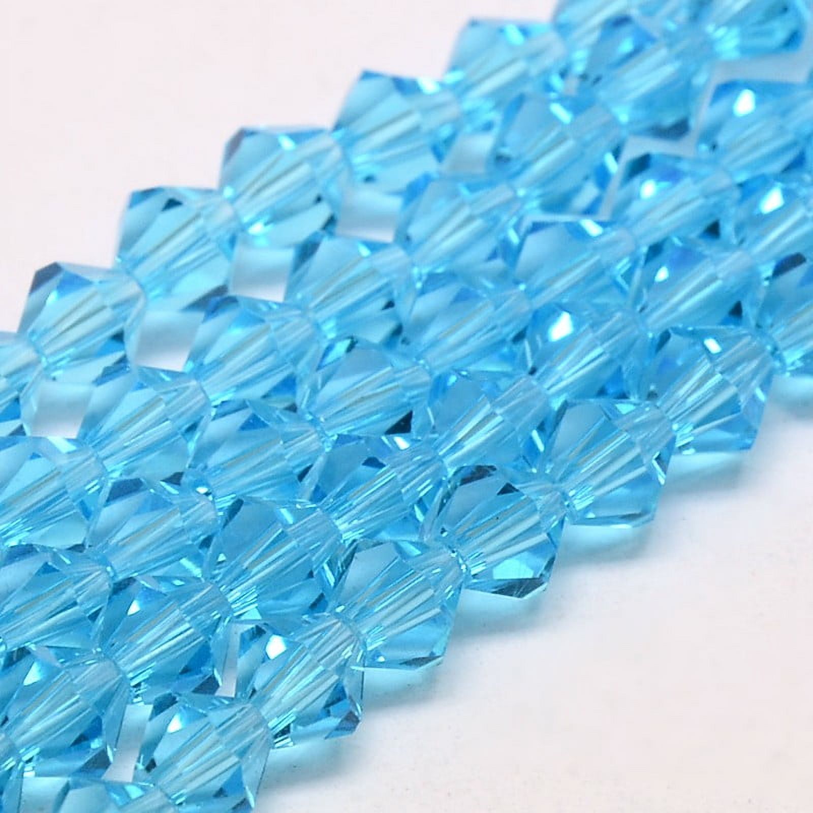 Imitate Austrian Bicone Glass Beads Strands Grade AA Faceted Deep Sky ...
