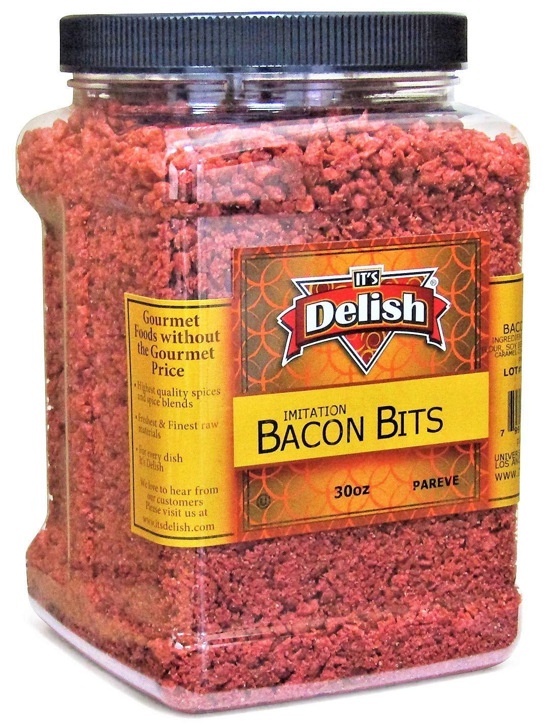 Imitation Bacon Bits by Its Delish, 30 Oz Jumbo Reusable Container ...