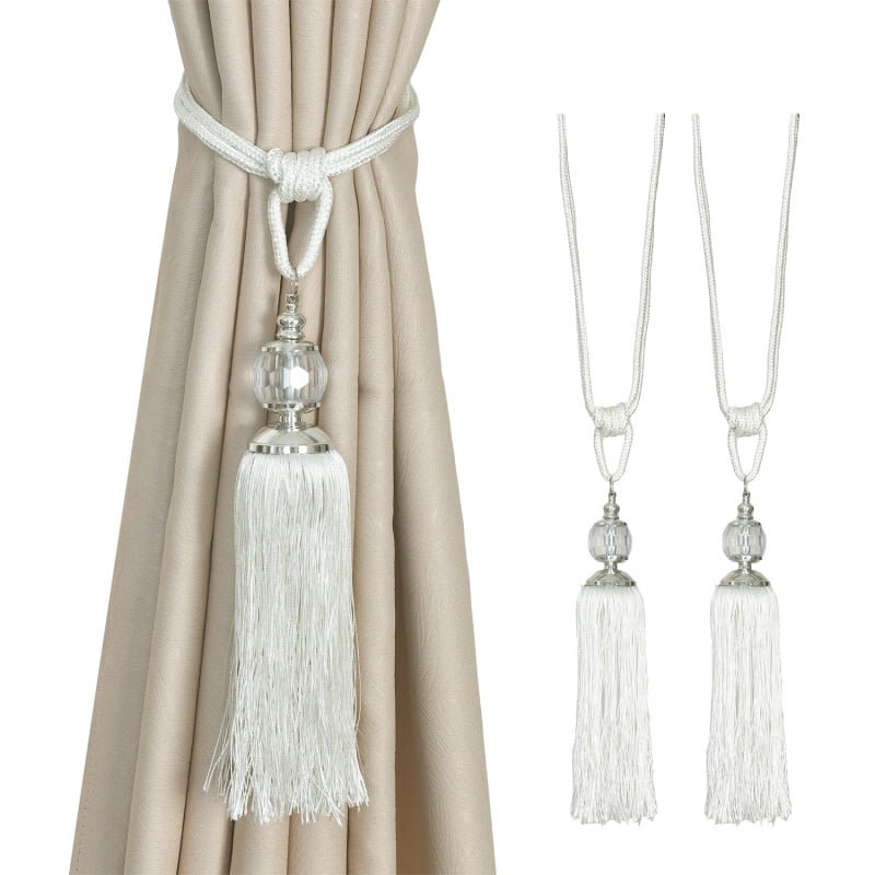 Imitation Crystal Curtain Tiebacks, Handmade Woven Tassel Curtain ...
