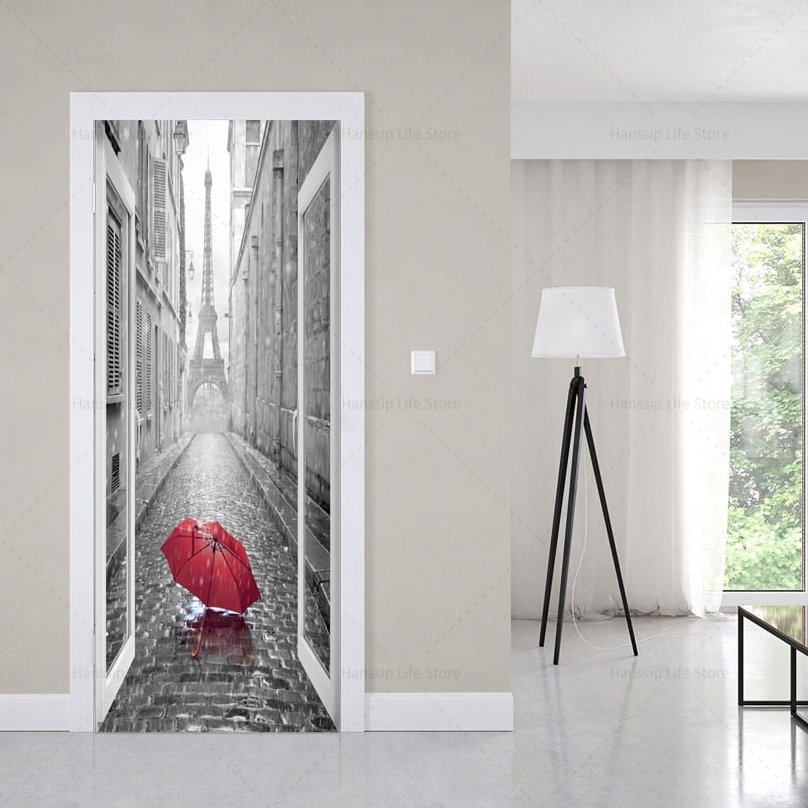 Imitation Glass View Landscape 3D Door Stickers Waterproof Vinyl Poster ...