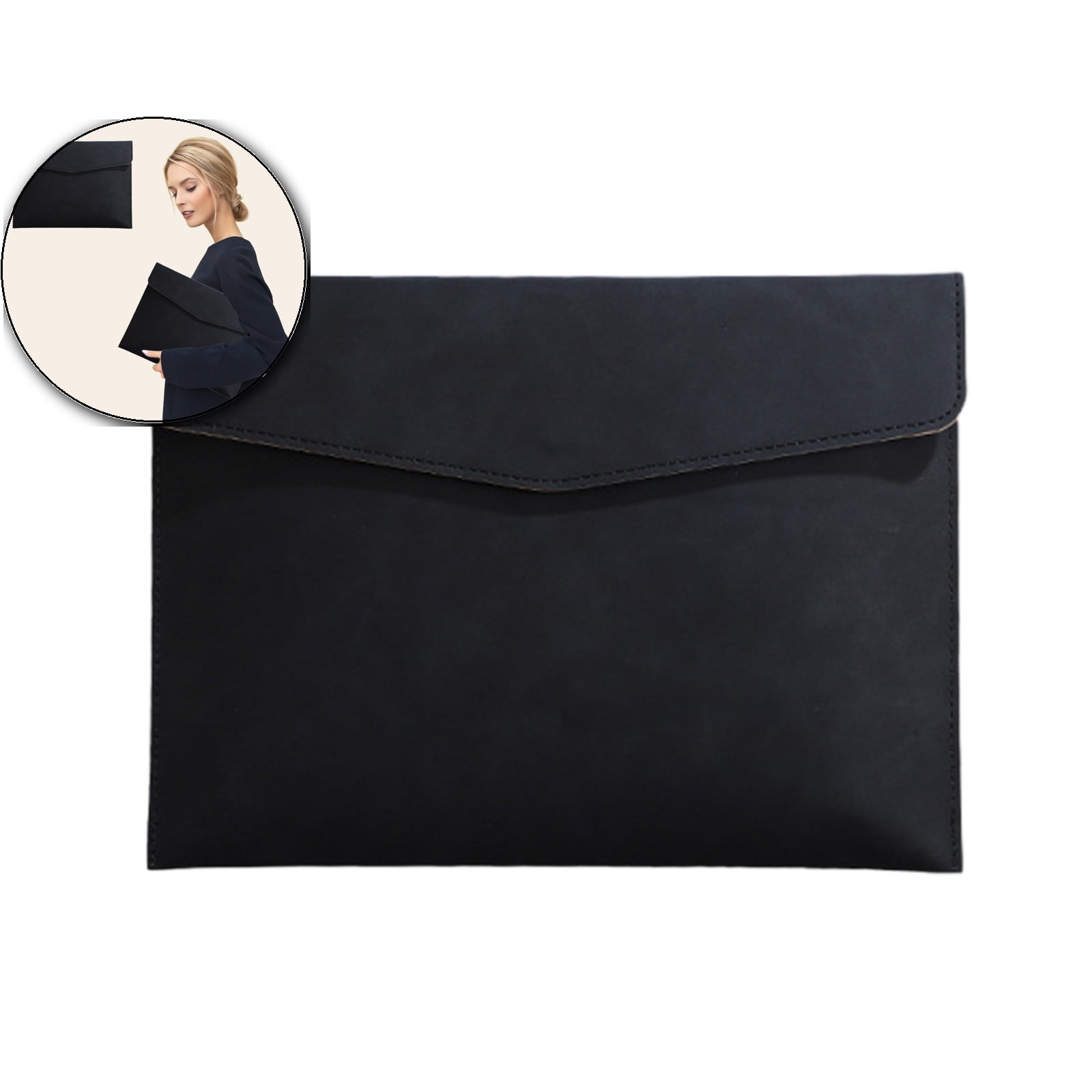 Imitation Leather Document Holders Large Capacity File Folder Organizer ...