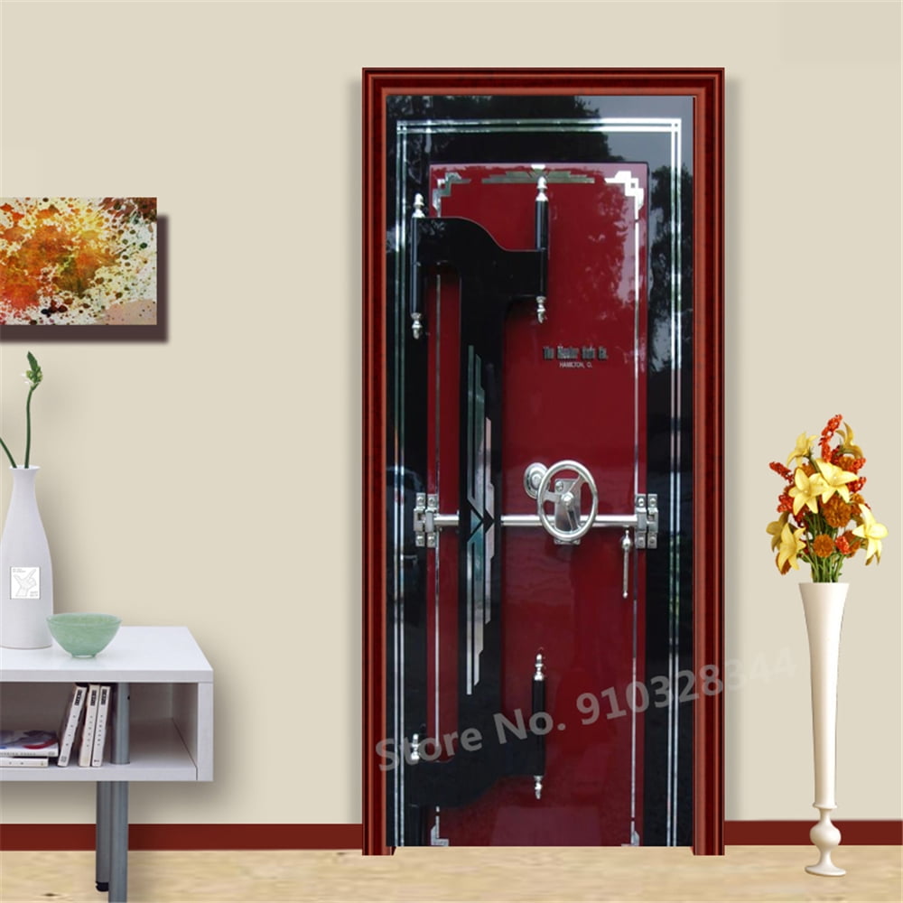 Imitation Metal Style Door Sticker Self Adhesive Removable Wallpaper ...