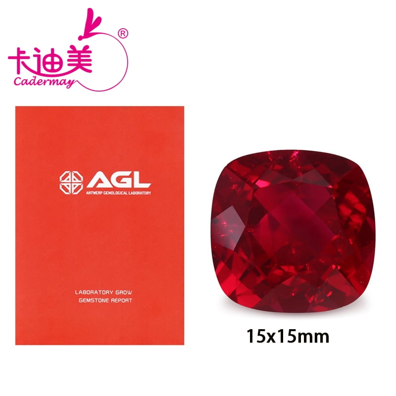 Imitation Of Natual Lab Grown Pegion Blood Ruby Cushion Shape With ...