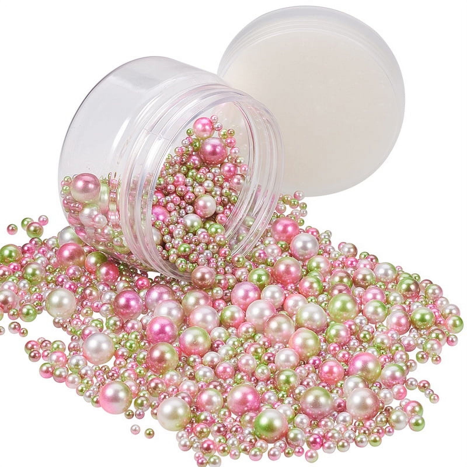 Imitation Pearl Acrylic Beads No Hole Beads Round Colorful 10.8x7.4x1 ...