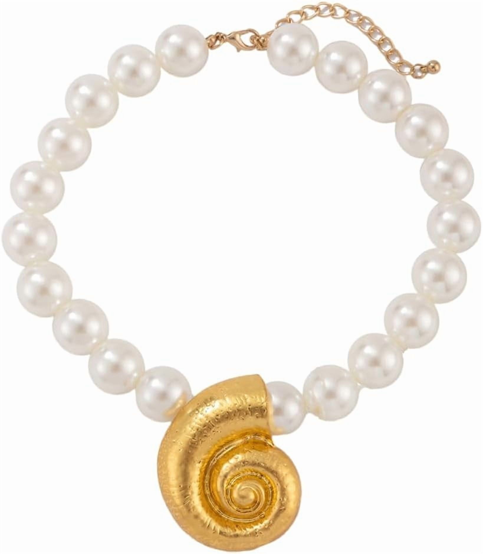 Imitation Pearls Necklace for Women Adjustable Length Clavicle Chain ...