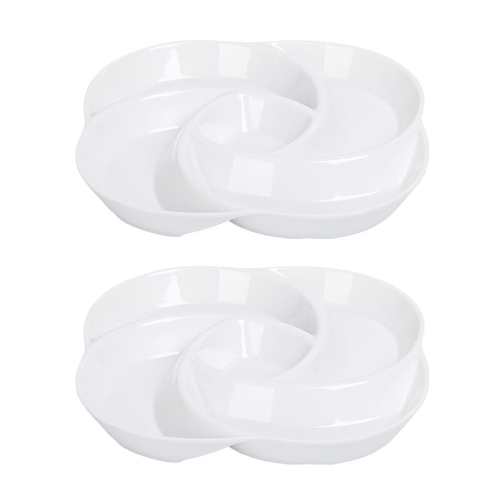 Imitation Porcelain Candy Dish Food Plate Cake Plate Compartment ...