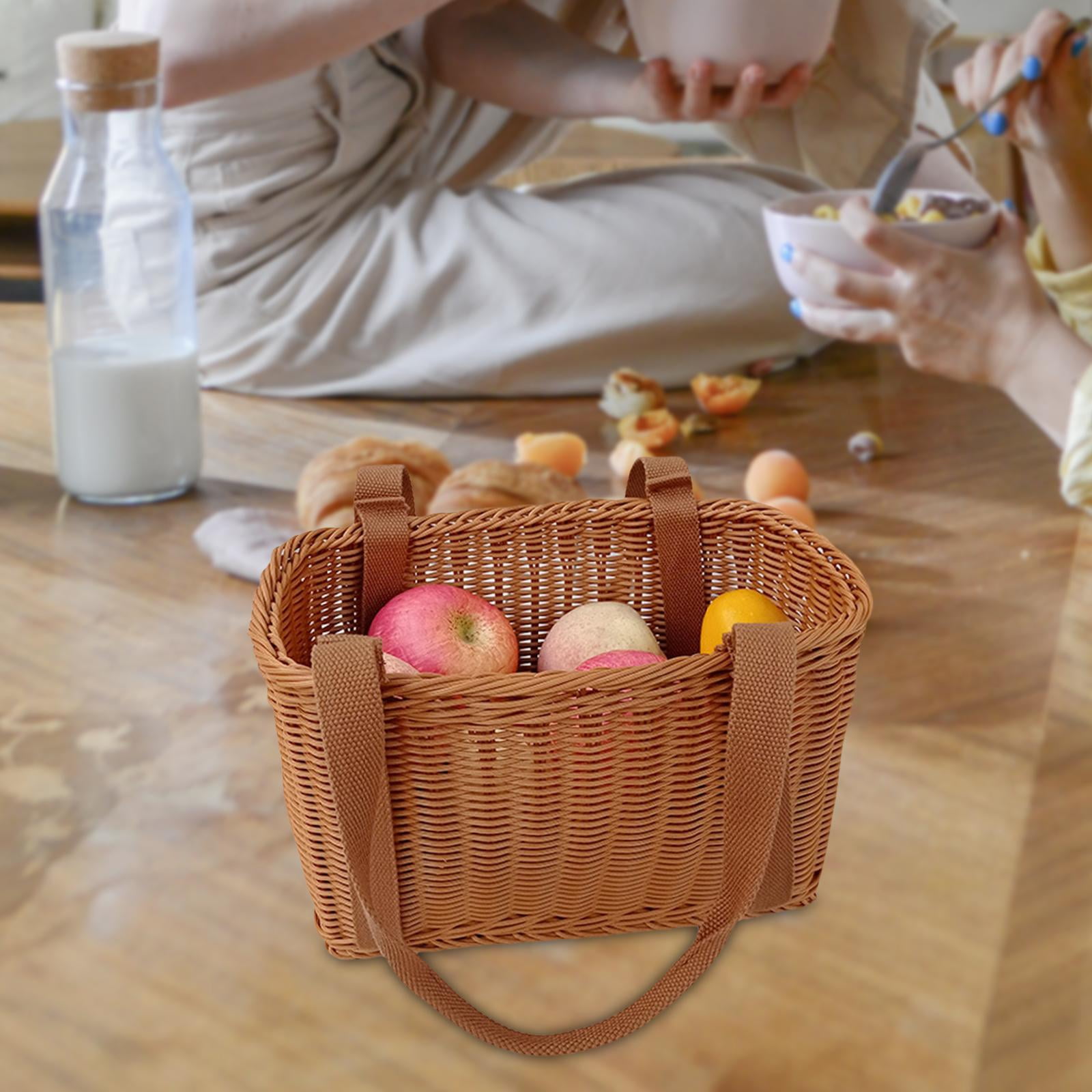 Imitation Rattan Basket Snack Bread Basket Storage Bag Nesting Basket ...