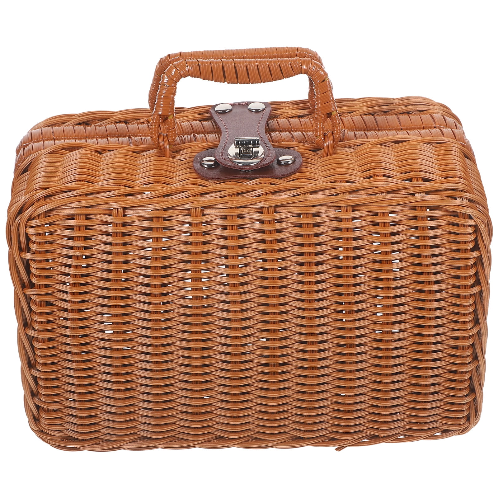 Imitation Rattan Box Cute Storage Basket Suitcase Art Bins Containers ...