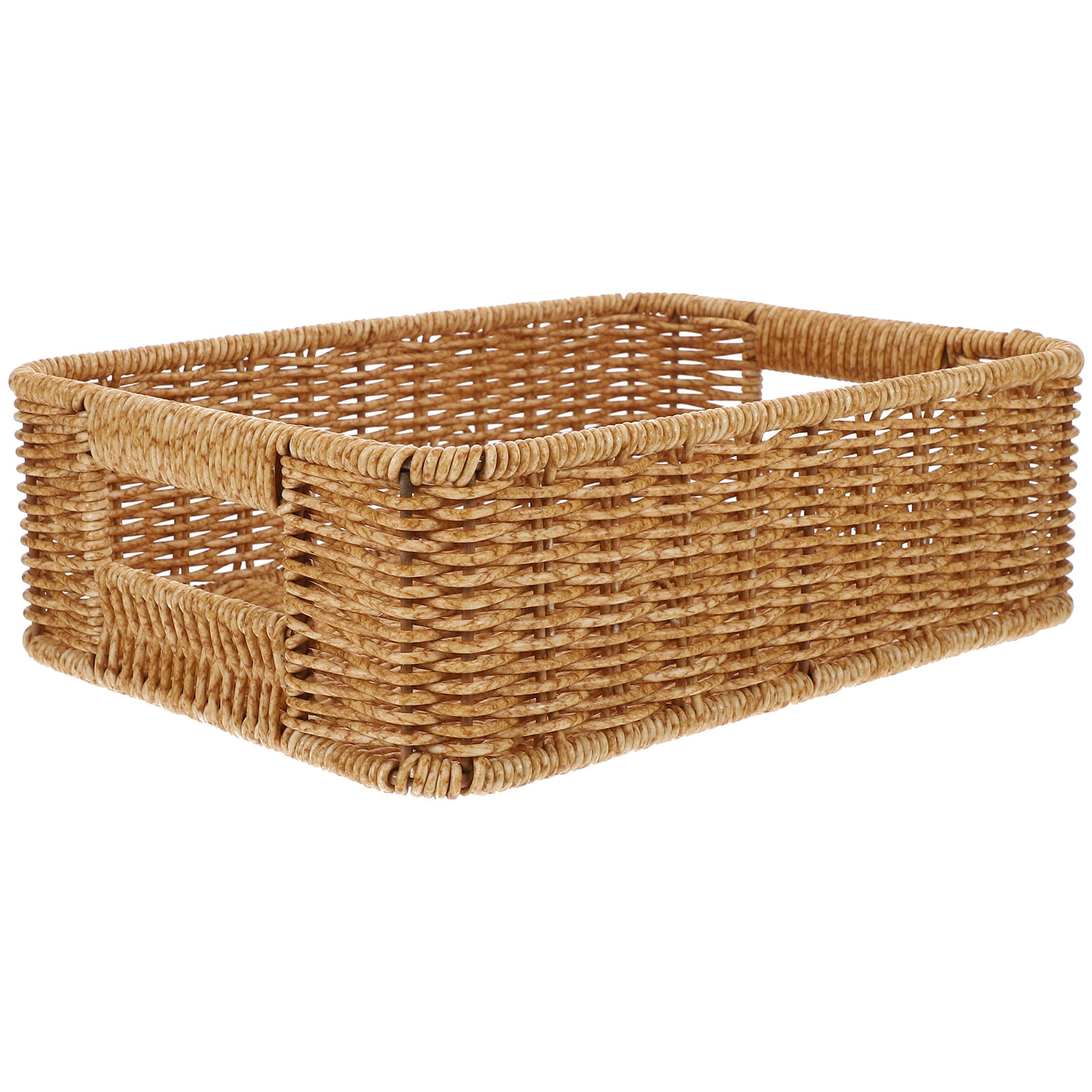 Imitation Rattan Desktop Storage Basket Home Accents Decor Fruit Wicker ...